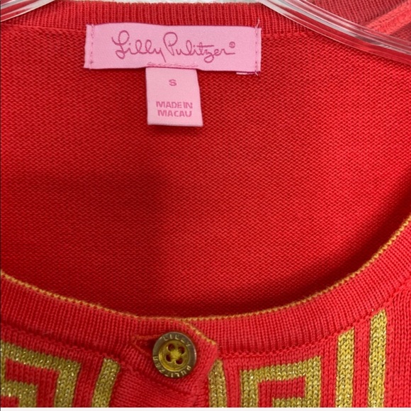 Lilly Pulitzer | Sweaters | Lilly Pulitzer Pink And Gold Greek Key ...